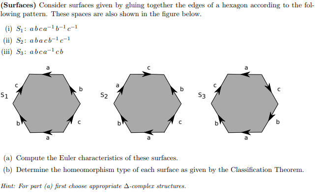Solved (Surfaces) Consider surfaces given by gluing together | Chegg.com