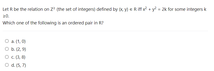 Solved Let R be the relation on Z2 (the set of integers) | Chegg.com