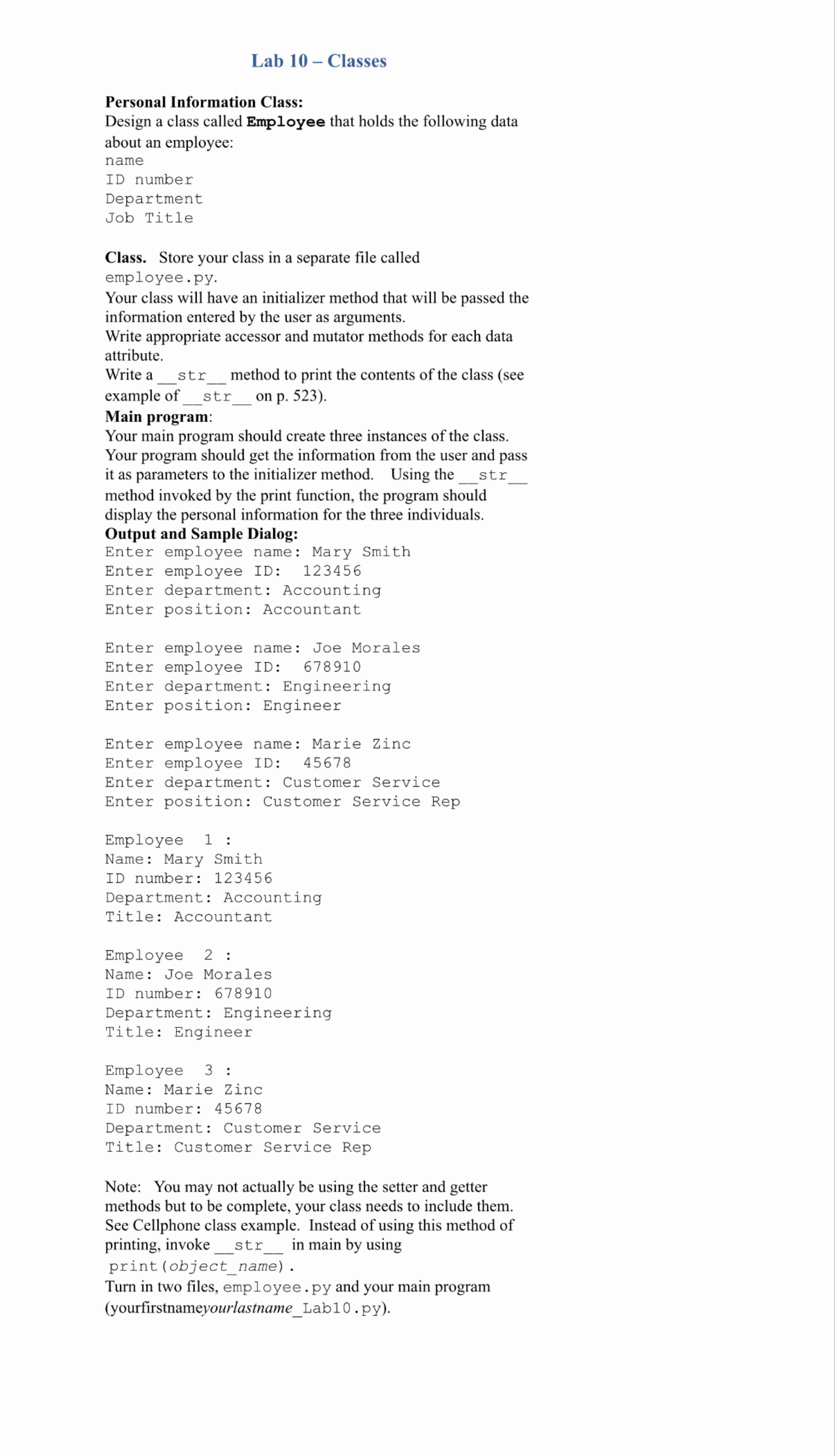 Personal Information Class:Design a class called | Chegg.com