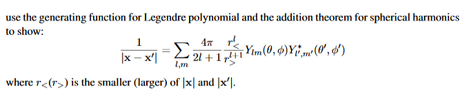 Solved use the generating function for Legendre polynomial | Chegg.com