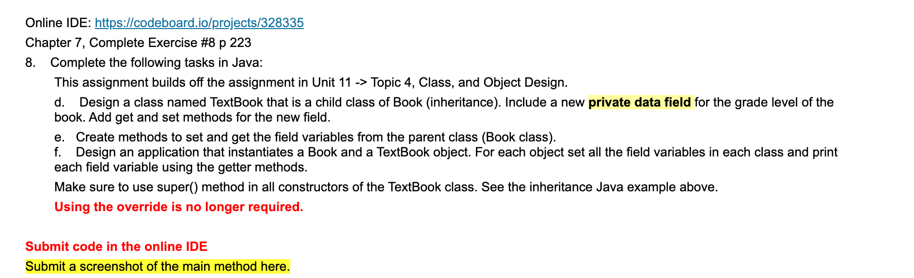 Solved Online IDE: https://codeboard.io/projects/328335 | Chegg.com