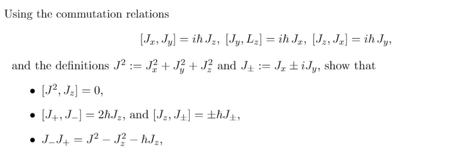 Solved Using the commutation relations [Ja, Jy] = ih J2, | Chegg.com
