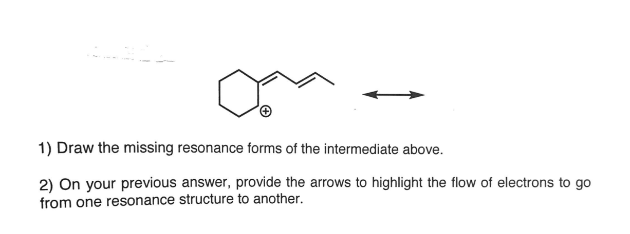Solved 1) Draw the missing resonance forms of the | Chegg.com