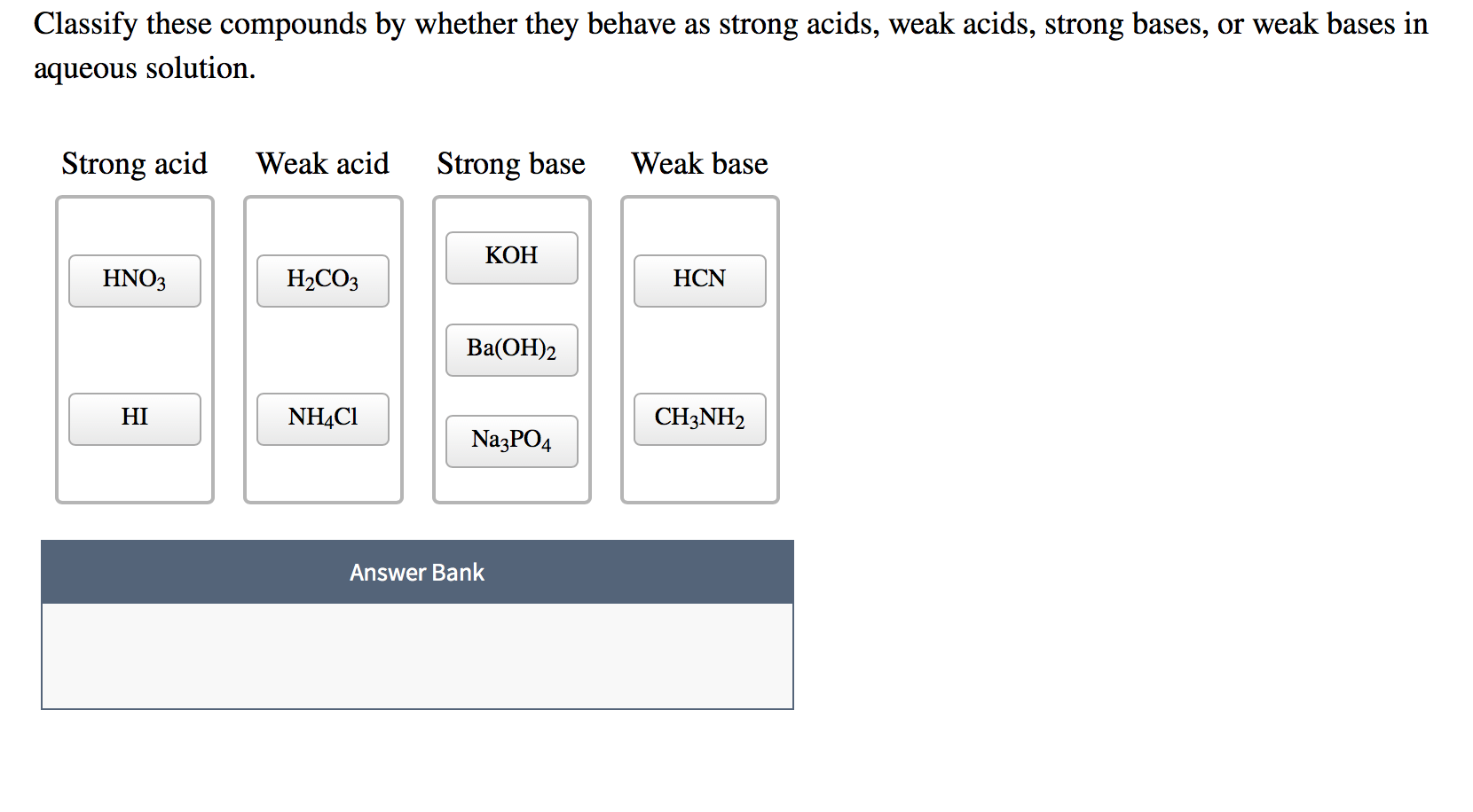 Solved Classify these compounds by whether they behave as | Chegg.com
