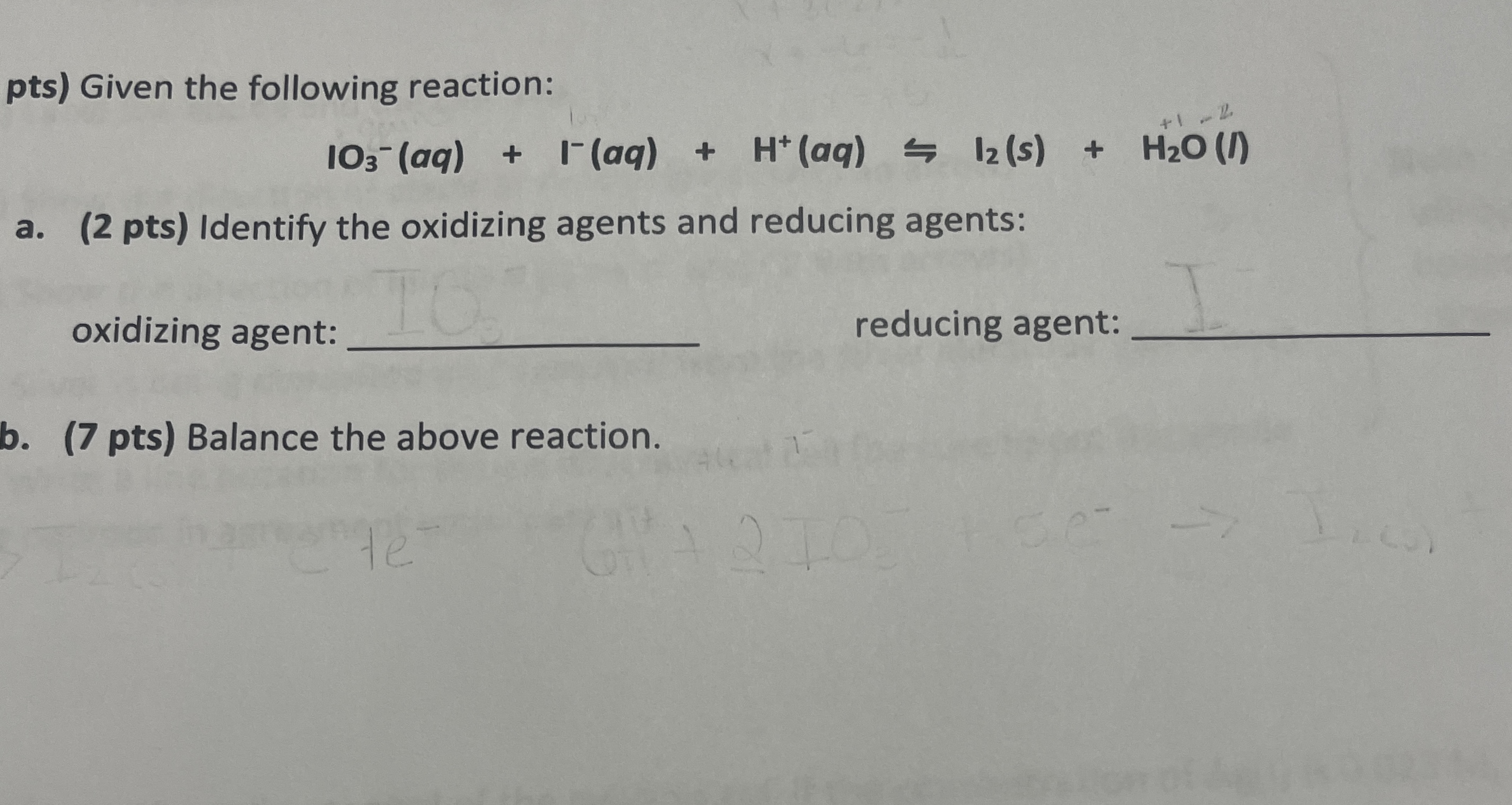 Solved pts) ﻿Given the following | Chegg.com