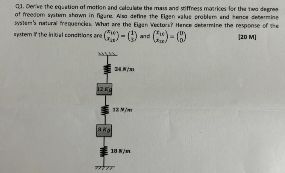 Solved Q1. ﻿Derive the equation of ﻿motion and calculate the | Chegg.com