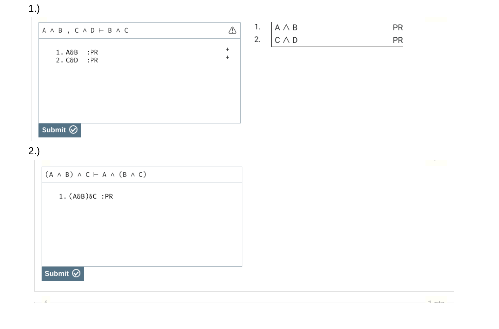 A∧B,C∧D⊢B∧C 1. A&B 2. C&D:PR:PR | Chegg.com