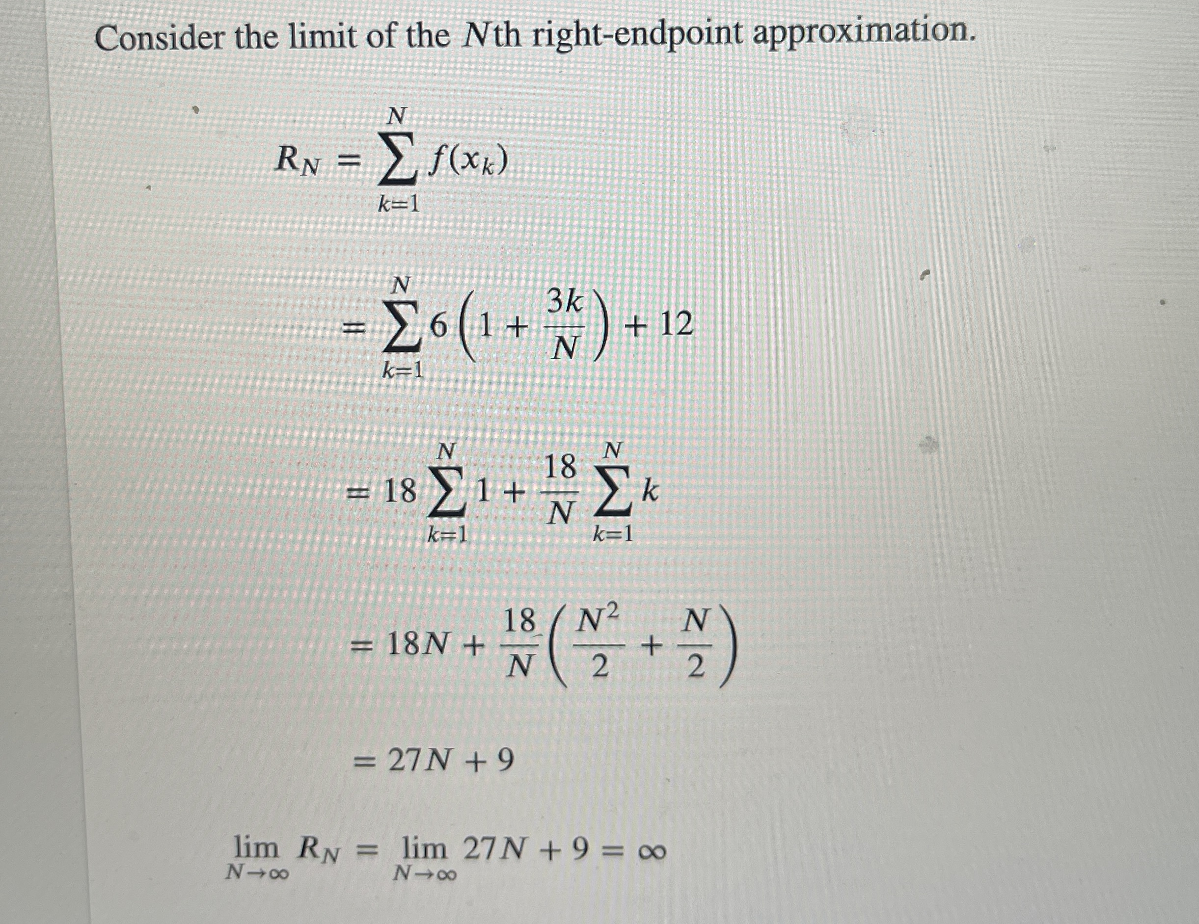 Solved Consider the limit of the N th right-endpoint | Chegg.com