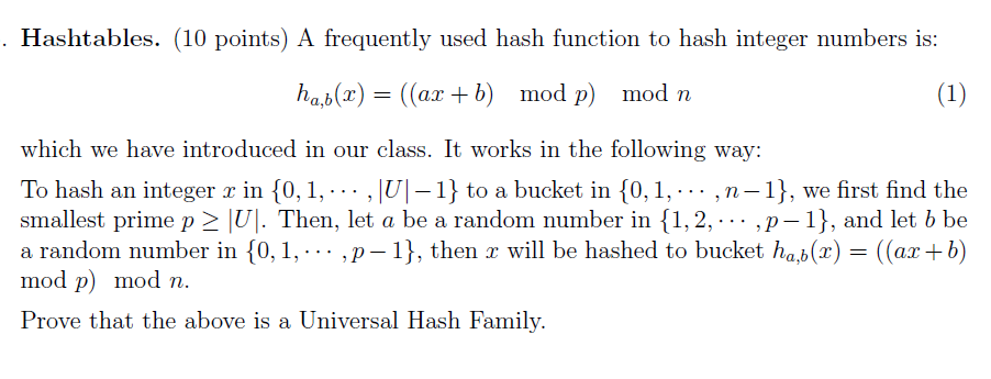 Solved Hashtables. (10 points) A frequently used hash | Chegg.com