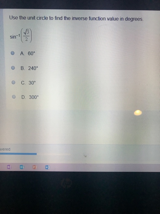 Solved Use the unit circle to find the inverse function | Chegg.com