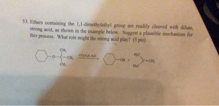 Solved 53. Ethers containing the 1,1-dimethylethyl group are | Chegg.com