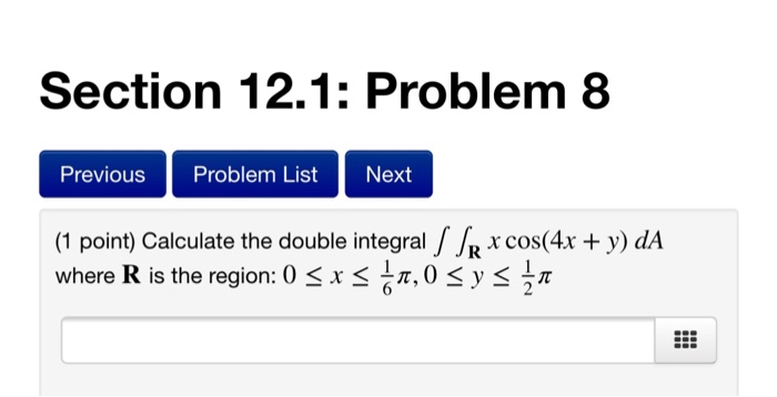 Solved Section 12.1: Problem 8 Previous Problem List Next (1 | Chegg.com