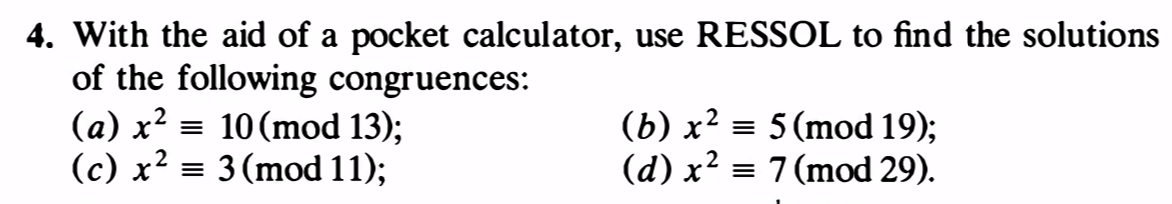 Solved 4. With the aid of a pocket calculator, use RESSOL to | Chegg.com