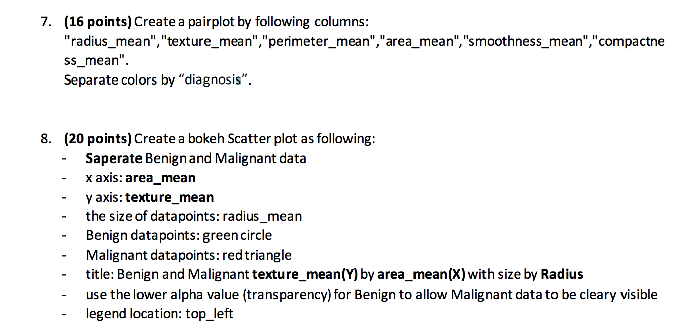 Solved 7. (16 points) Create a pairplot by following | Chegg.com