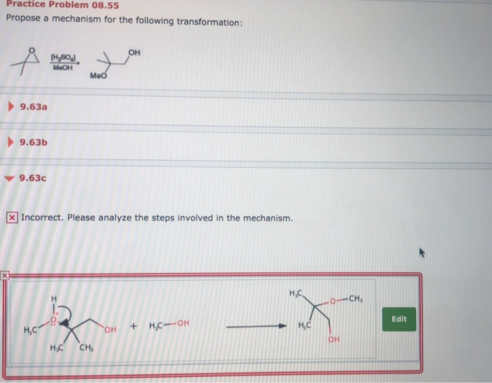 Solved Practice Problem 08.55 Propose a mechanism for the | Chegg.com
