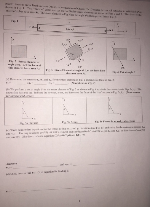 Solved Axial: Stresses on Inclined Sections (Mohr circle | Chegg.com