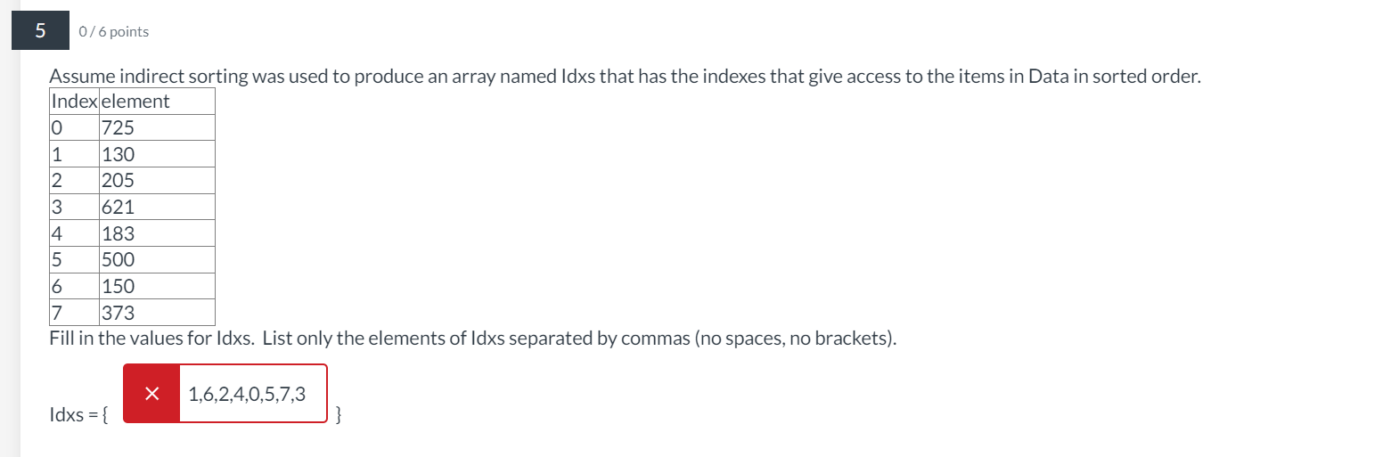 Solved Assume indirect sorting was used to produce an array | Chegg.com