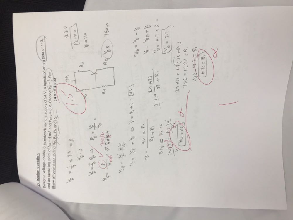 Solved Design a voltage-divider bias network using a supply | Chegg.com