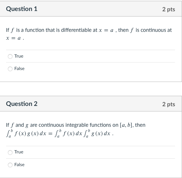 Solved If an item is false, provide a counterexample or | Chegg.com