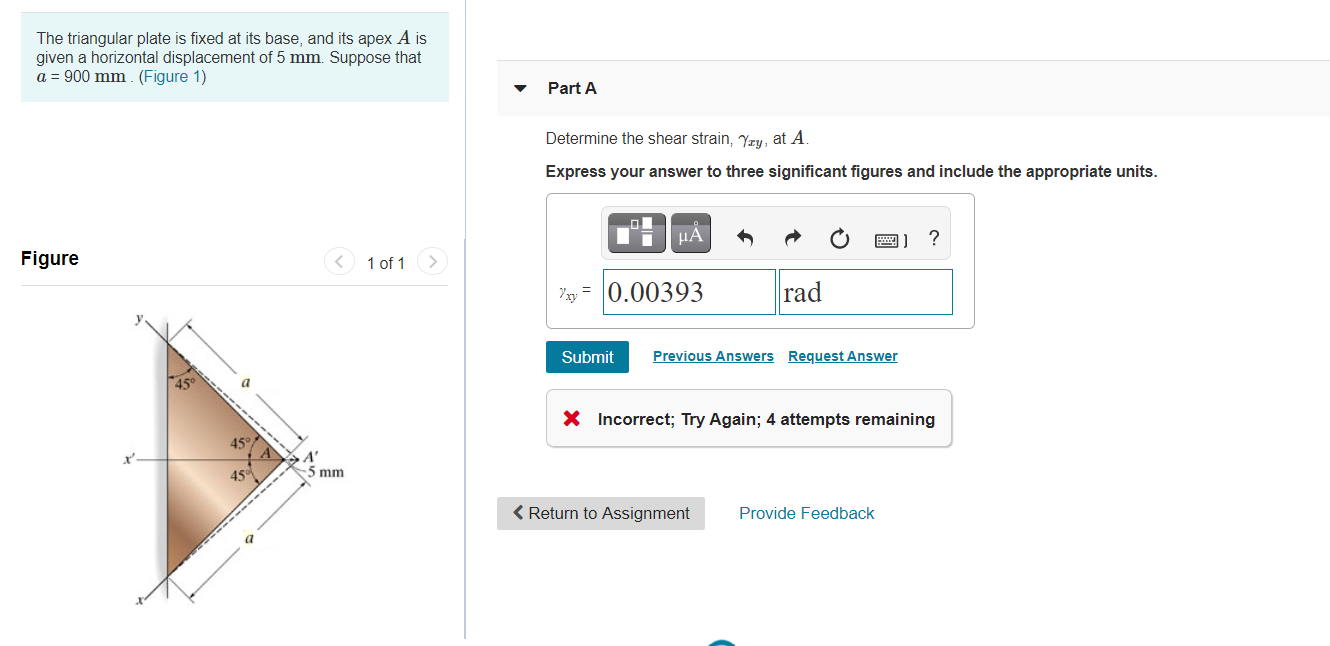 Solved The triangular plate is fixed at its base, and its | Chegg.com