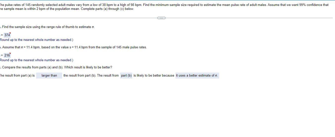 Solved . Find the sample size using the range rule of thumb | Chegg.com