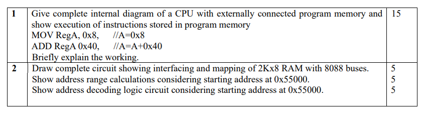 1 Give complete internal diagram of a CPU with | Chegg.com
