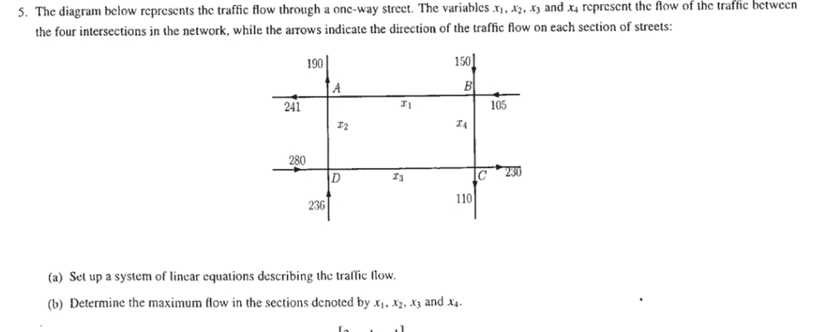Solved The diagram below represents the traffic flow through | Chegg.com