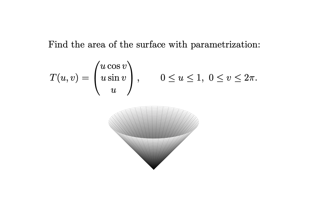 Solved Find the area of the surface with parametrization: U | Chegg.com