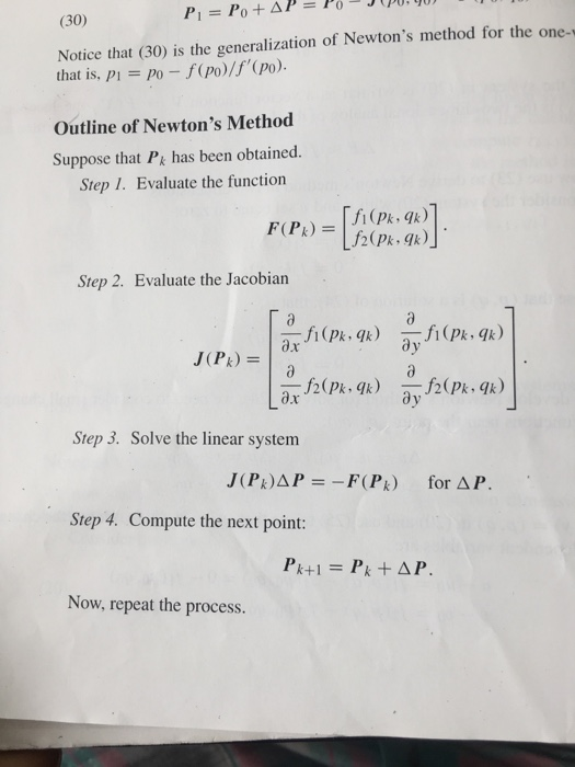 Solved Newton’s method for nonlinear system. I don’t | Chegg.com