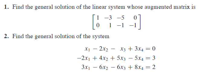 Solved 1. Find the general solution of the linear system | Chegg.com