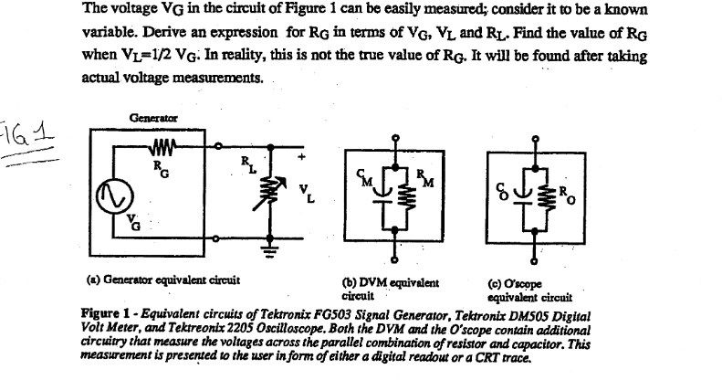 Solved The voltage Vg in the circuit of Figure 1 can be | Chegg.com