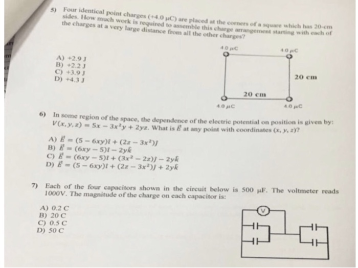 Solved Four identical point charges (+4.0 uC) are placed at | Chegg.com