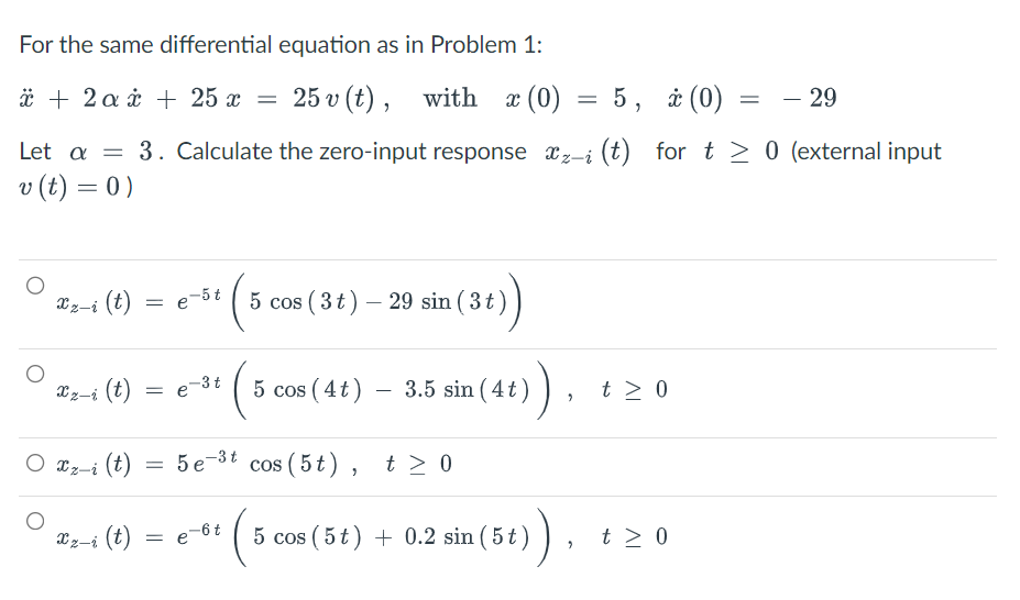 Solved For the same differential equation as in Problem 1: | Chegg.com