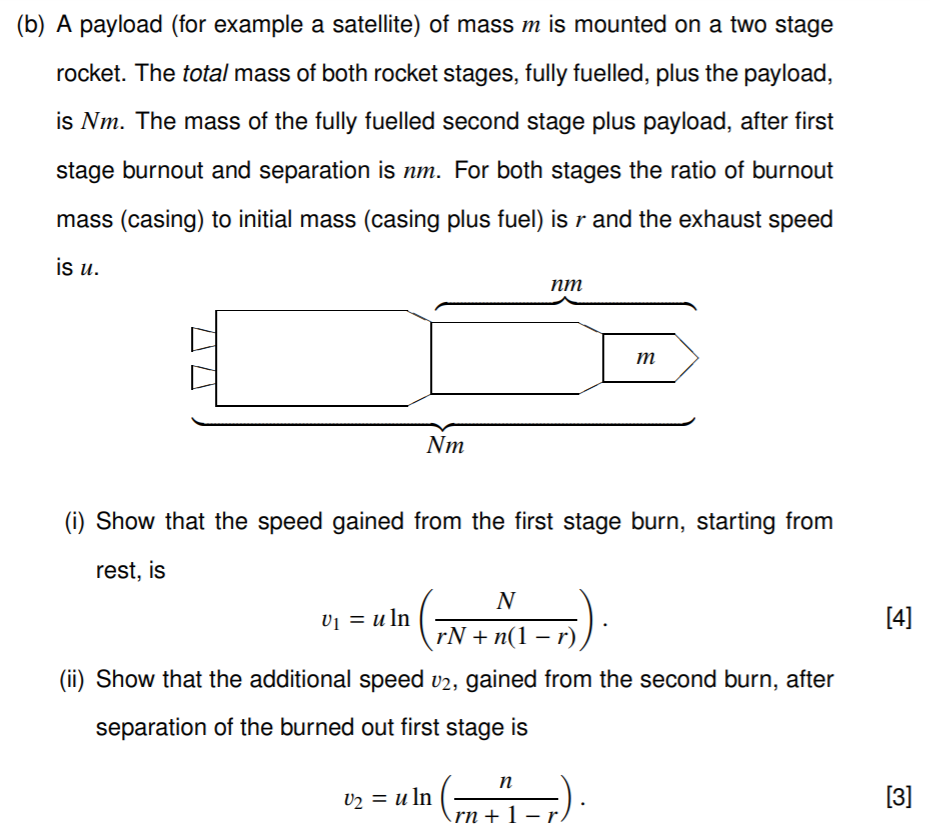 (b) A payload (for example a satellite) of mass m is | Chegg.com