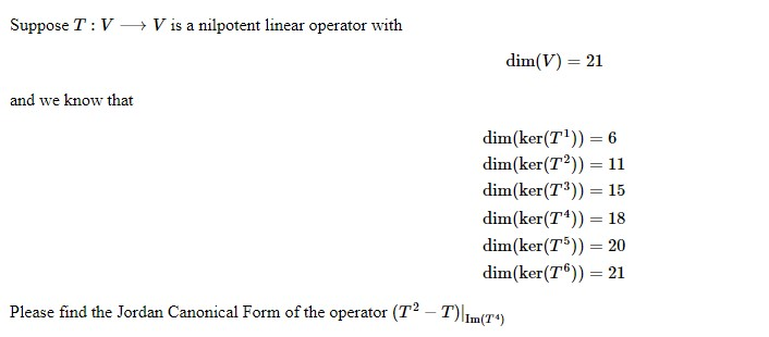 Solved Suppose T:V → V is a nilpotent linear operator with | Chegg.com