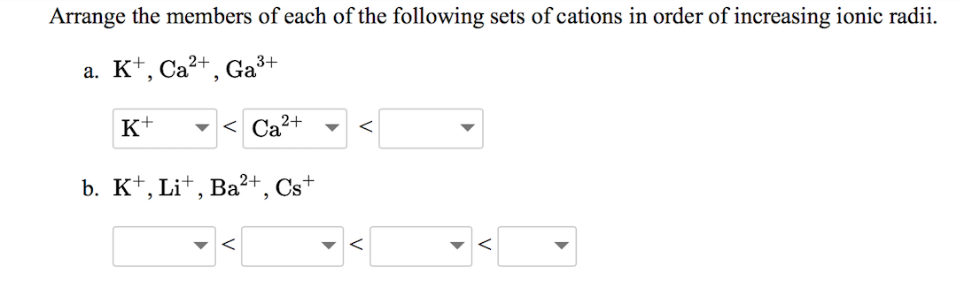 Solved Arrange the members of each of the following sets of | Chegg.com