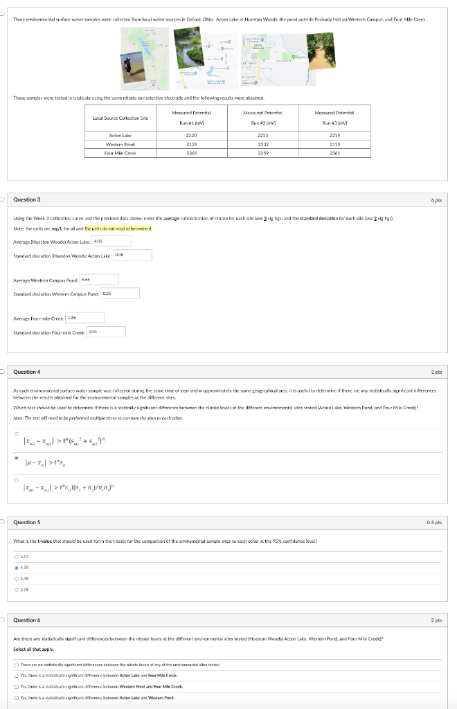Nitrate levels in water can be measured using an | Chegg.com