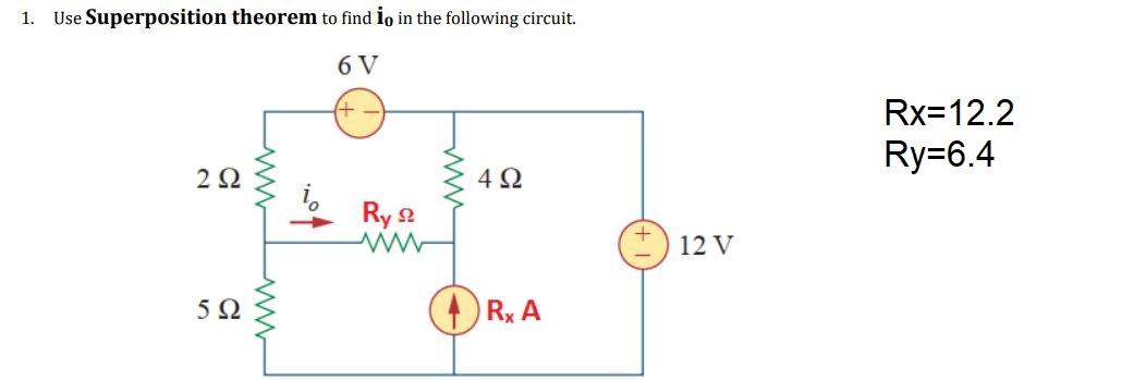 Solved 1. Use Superposition theorem to find io in the | Chegg.com