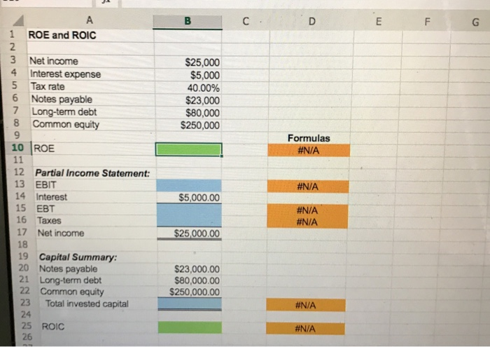 Solved Excel Online Structured Activity: ROE and ROIC Baker | Chegg.com