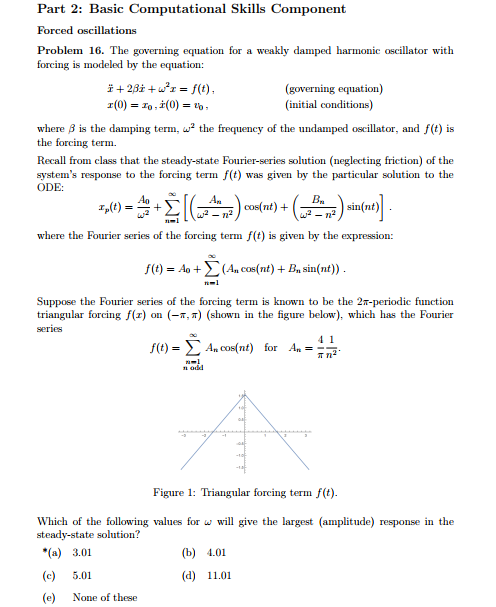 Part 2: Basic Computational Skills Component Forced | Chegg.com