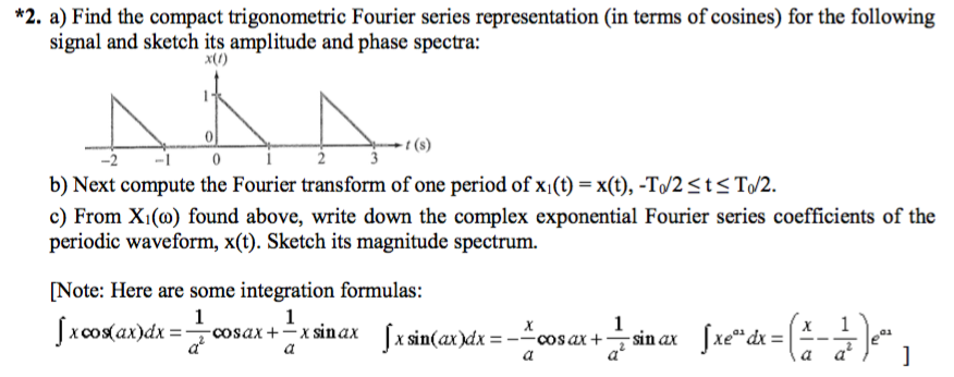 Solved *2. a) Find the compact trigonometric Fourier series | Chegg.com