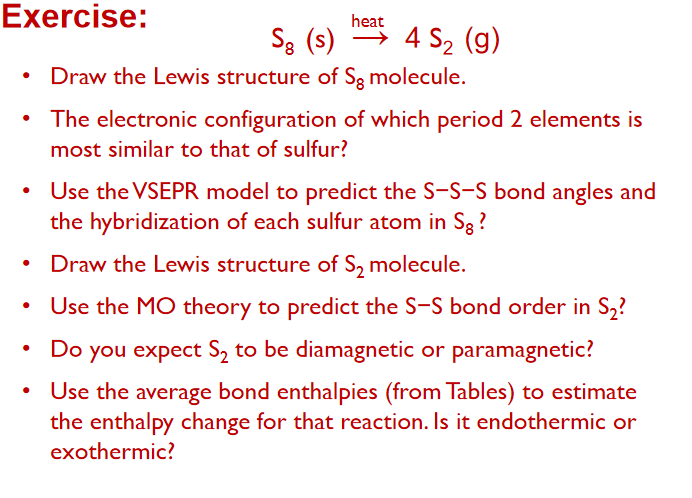 Solved Exercise: heat Sg (s) 4 S2 (g) • Draw the Lewis | Chegg.com