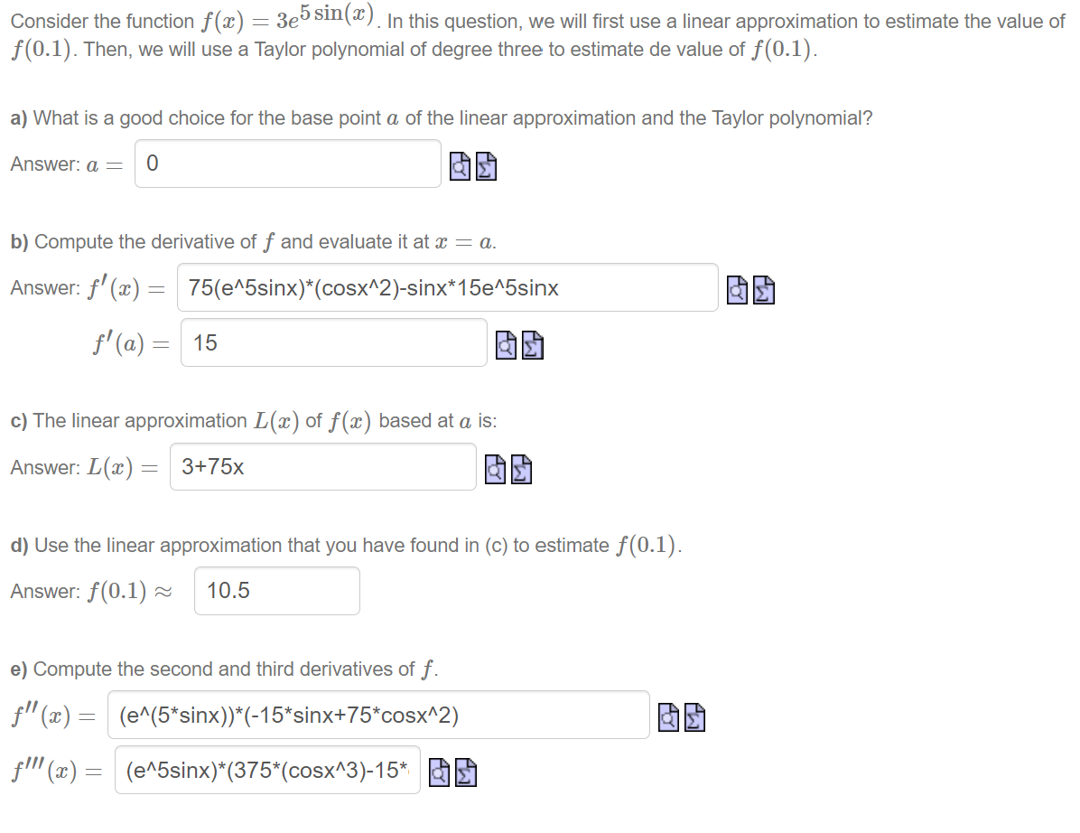 Solved Consider the function f(x)=3e^5sin(x) . In this | Chegg.com