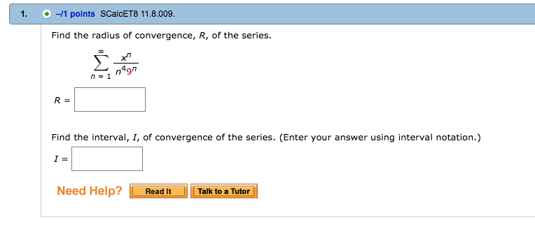 Solved 1. 1 points SCalcET8 11.8.009 Find the radius of | Chegg.com