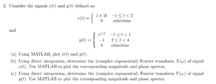 Solved Consider the signals x(t) and y(t) defined as: x(t) | Chegg.com