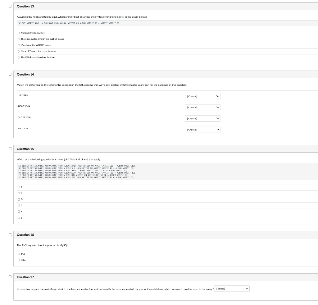 Solved Question 13 Assuming the fields and tables exist, | Chegg.com