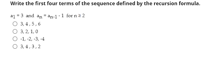 Solved Write the first four terms of the sequence defined by | Chegg.com