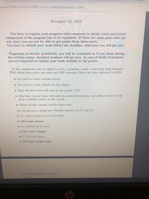 burses/TRIBO1.06.2019.1.CMPE_261.01-02. MERGE/cmpe | Chegg.com