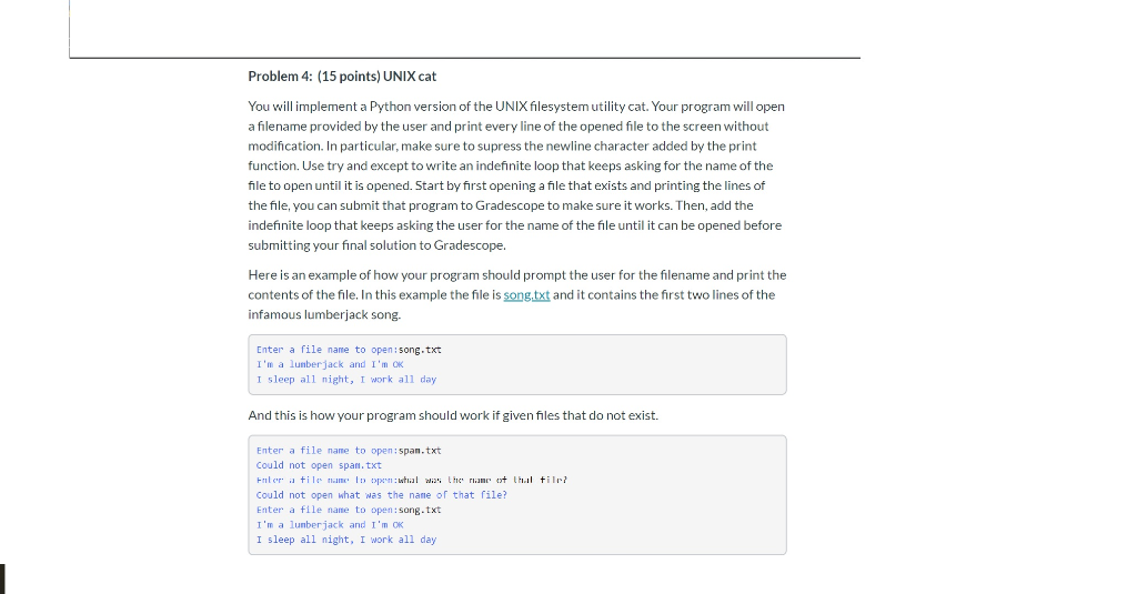 Solved Problem 4 15 Points Unix Cat You Will Implement A