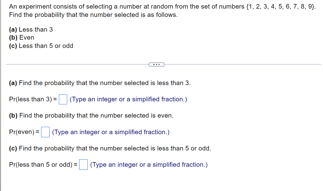 Solved An experiment consists of selecting a number at | Chegg.com